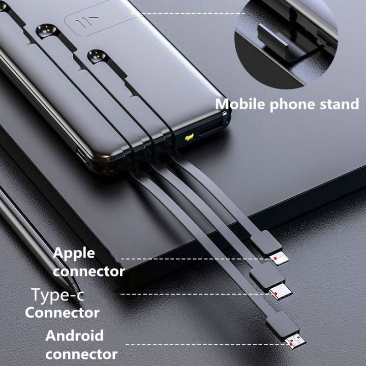 20000mAh Original High Capacity Power Bank 4 Cables Dual USB with LED ...