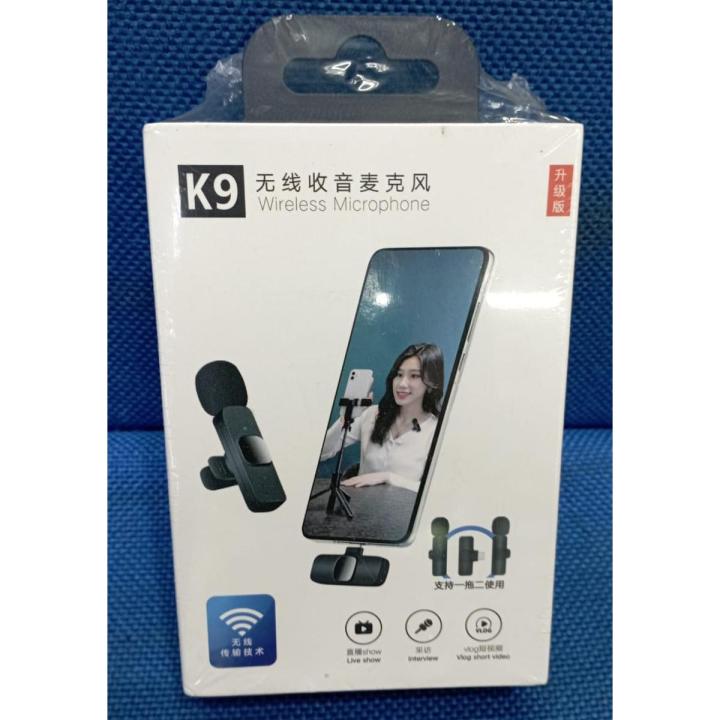 Dual Bluetooth Microphone K9 Wireless Lavalier Microphone Noise ...