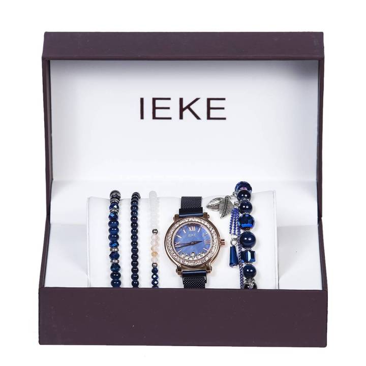 IEKE K219 Royal Blue Mesh Stainless Steel Analog Watch For Women ...
