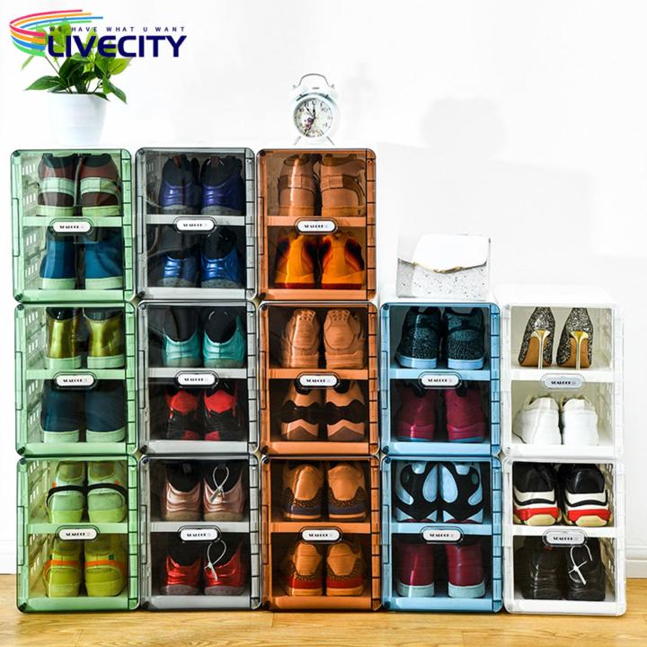 Shoes Organizer Foldable Large Stackable Universal Shoes Container ...
