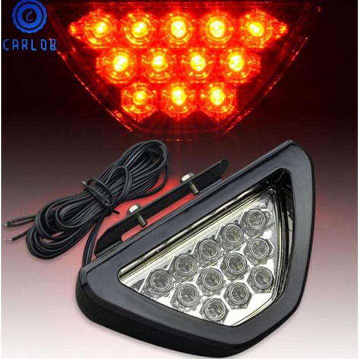 Universal SPORTY F1 Style Triangle 12 LED Rear Stop Tail 3rd Brake Light – White | Daraz.com.bd