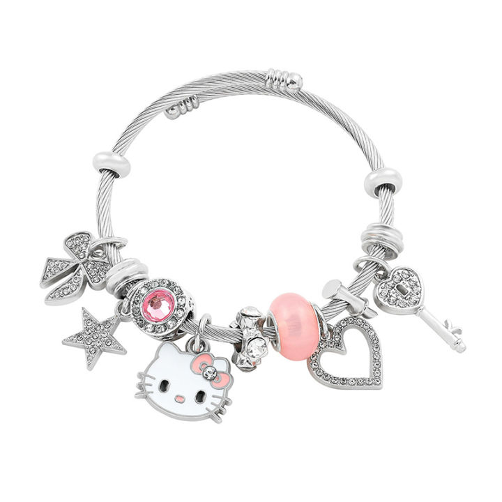 Sanrio Hello Kitty Bracelet Fashion Trendy Girl Y2K Bangles KT Cat ...
