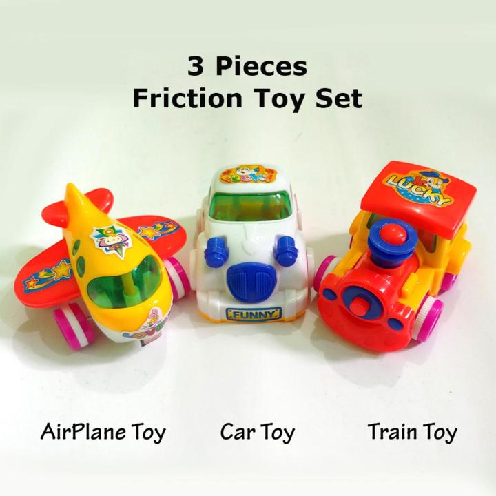 Baby Car Toy Push and Go Friction Set of Air Plane, Car, Train | Daraz.com.bd