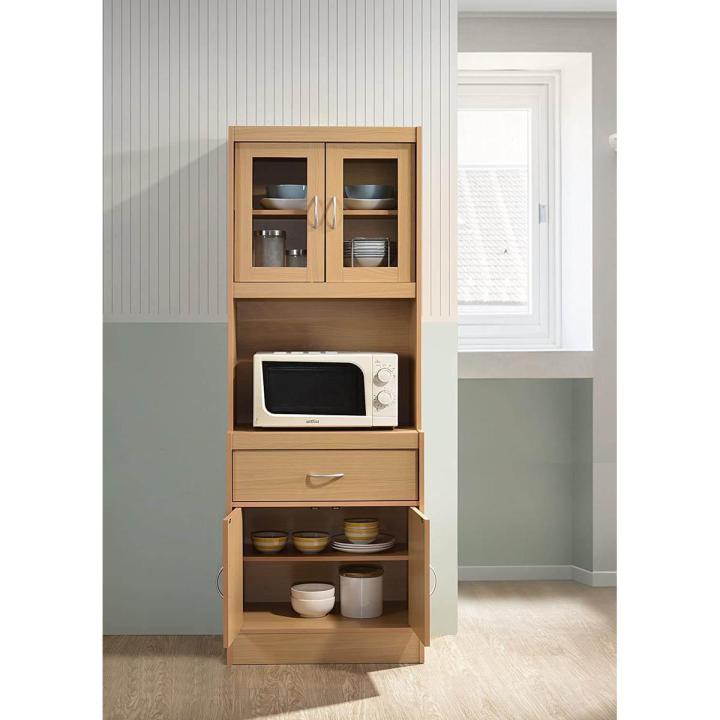 Long Standing Kitchen Cabinet, Space Saver, Open Storage, Microwave ...