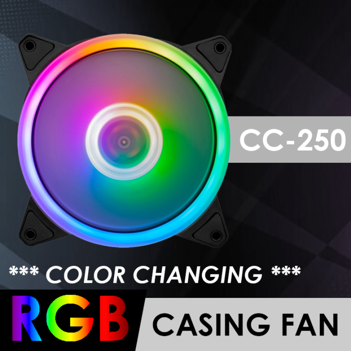RGB Casing Fan COLOR CHANGING RGB Fan For Casing 120mm or 12cm Cooling ...