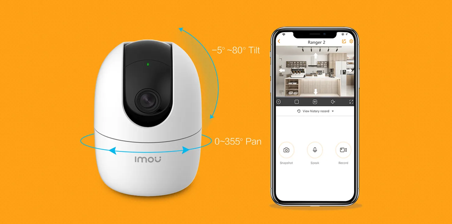 Imou Ranger 2 Pro Smart Indoor Security Camera 3MP WiFi 360° Pan-Tilt ...