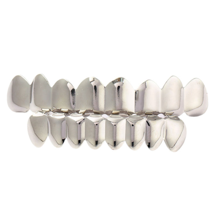 Teeth Grillz Set For Unisex Top Bottom Mouth Gold Silver Color Teeth ...
