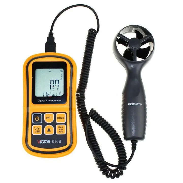 VICTOR 816B Digital Anemometer Air Wind speed Temperature measure Meter ...