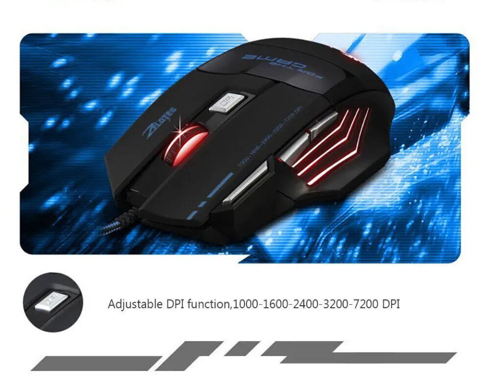 Zelotes T 80 Wired Optical Backlight Gaming Mouse