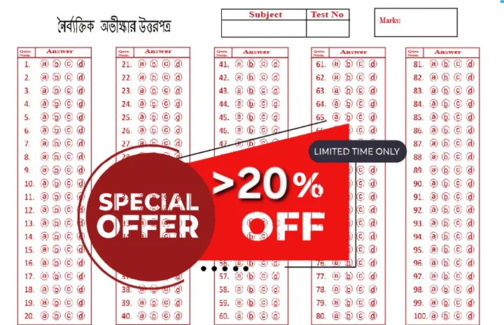 Omr sheet/ Mcq sheet (100 slot) - For job and admission exam ...