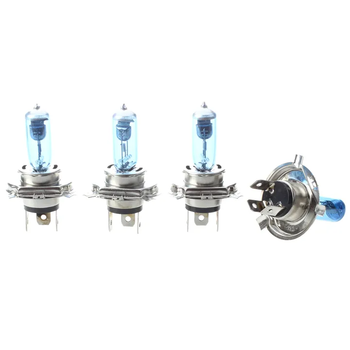 4 Lamps Halogen Bulbs Car Headlights H4 White Light 100W 12V | Daraz.com.bd