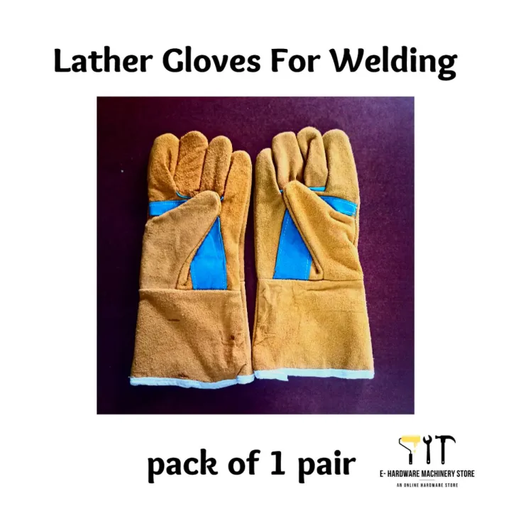 1 PAIR Leather Heat Resistance Gloves Cut Resistance Gloves Welding ...
