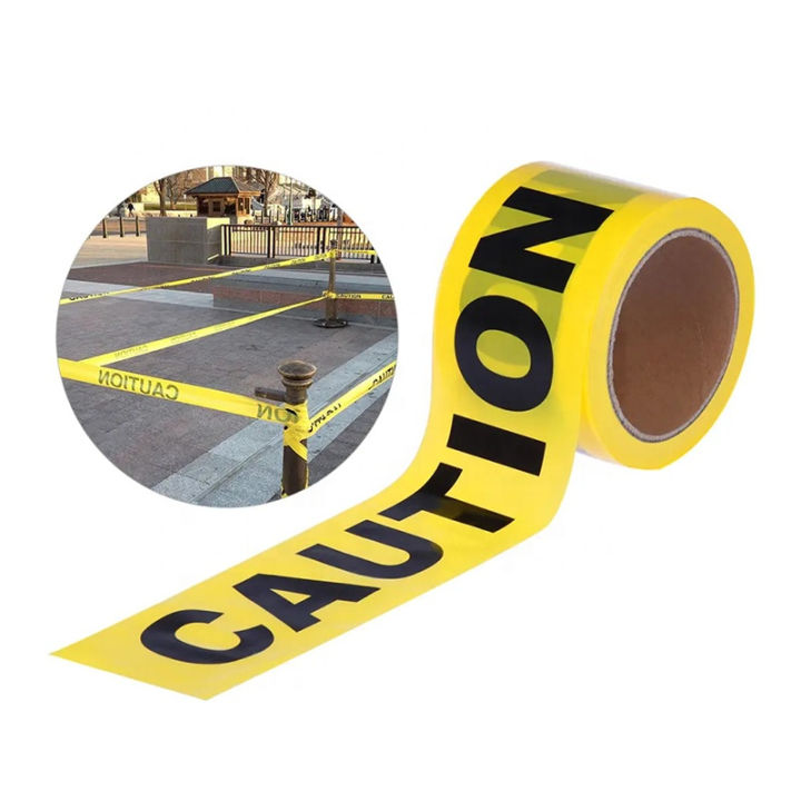 Caution Tape Yellow Sticker For Safety Barrier Construction Area 50 m x ...
