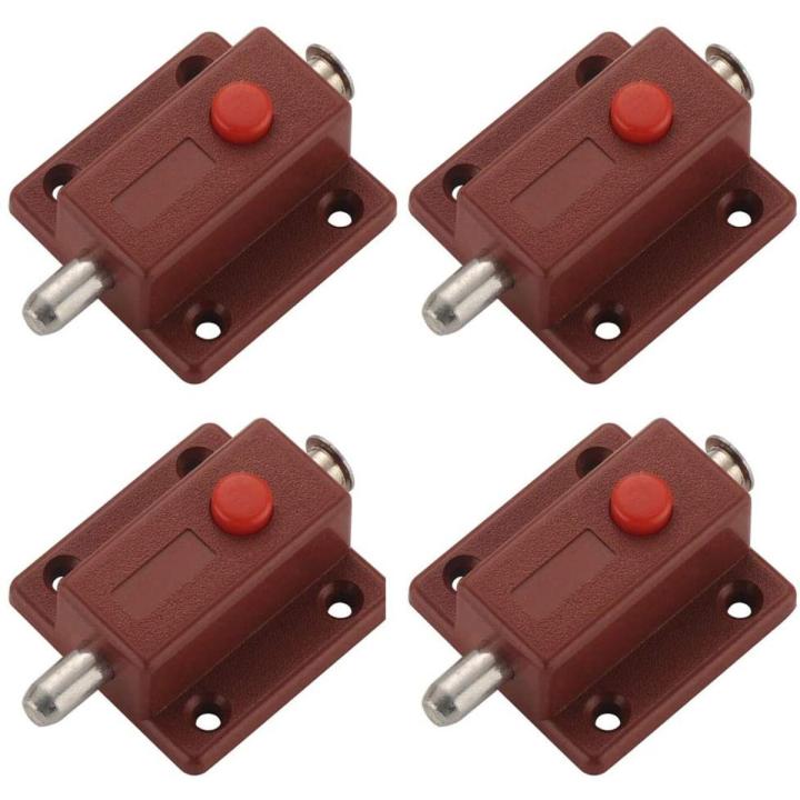 4 pcs Automatic Spring Loaded Cabinet Door Bolt Lock Push Button ...