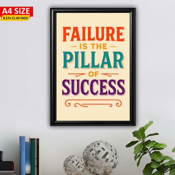 Motivational Frame Failure Is The Pillar Of Success Inspirational Wall ...