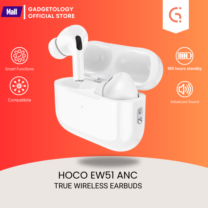 Hoco EW51 ANC TWS Airbuds Pro Active Noise Cancellation Bluetooth Earphones Wireless Earbuds ...