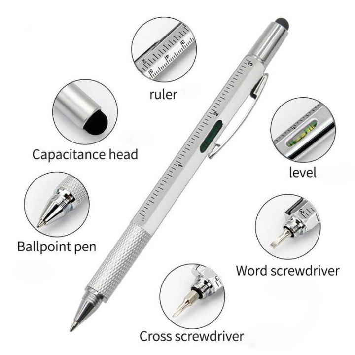 7 in1 Multifunction Ballpoint Pen With Modern Handheld Tool Measure ...