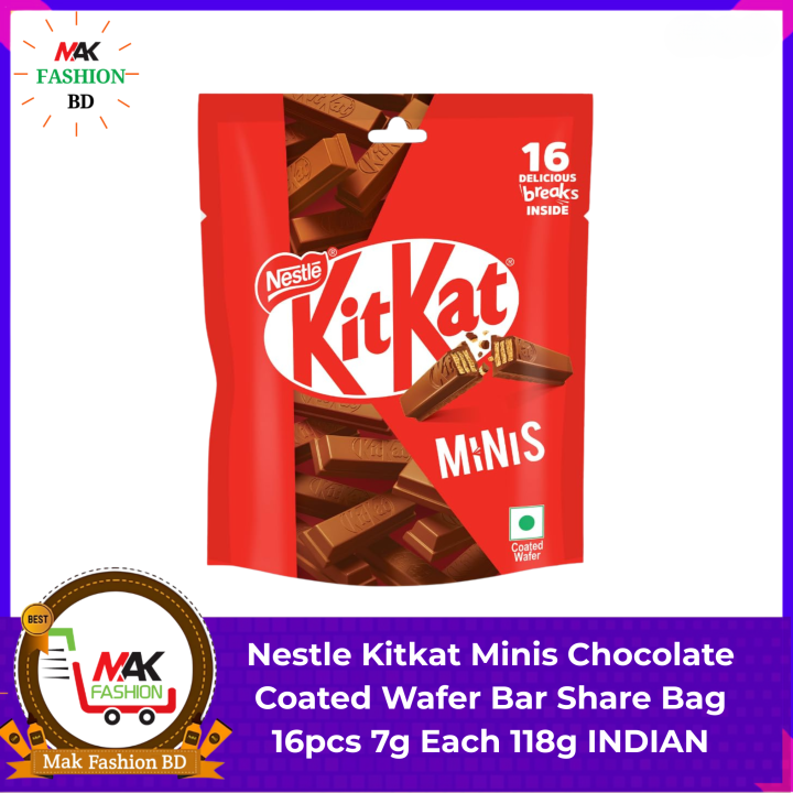 Nestle Kitkat Minis Chocolate Coated Wafer Bar Share Bag 16pcs 7g Each ...