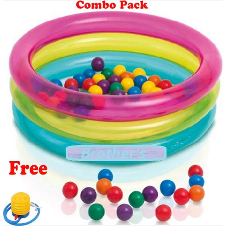 34x10 " Intex Baby Bath Tub Baby Swimming Pool with Pumper and Plastic ...