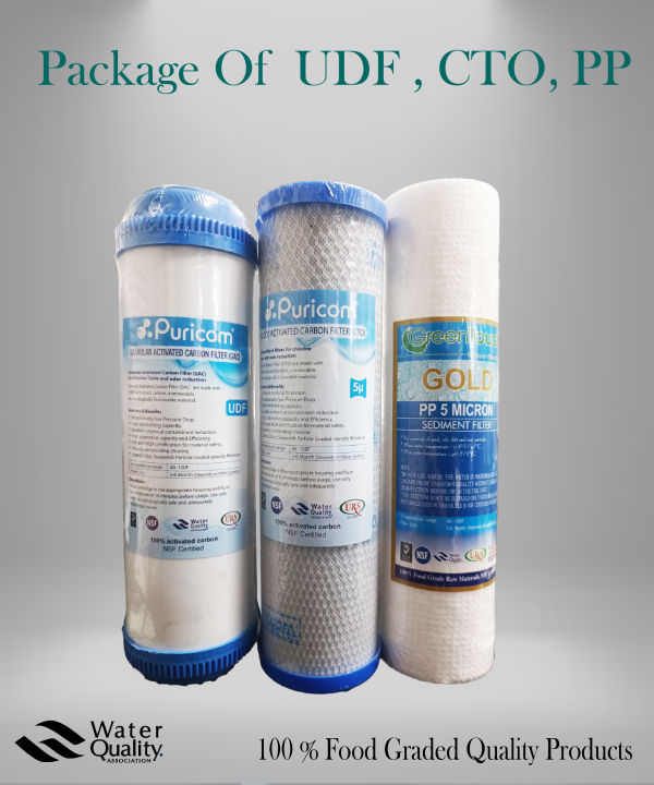 Water Purifier Puricom UDF, CTO & Green Touch Gold PP Filter Cartdeige ...