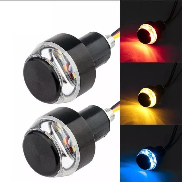 Motorcycle Turn Signal Light Bike handle End LED Handlebar light ...