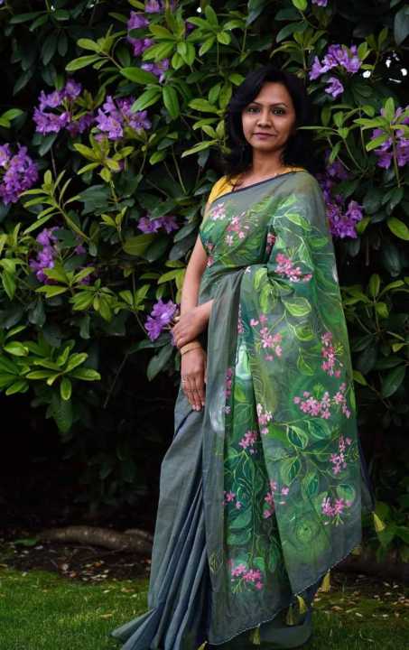 Exclusive Designer Hand Print Resom silk Saree / Resom suti Saree Super ...