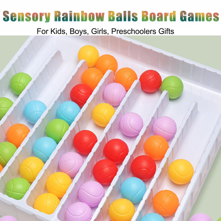 Color Sorting Ball Toy Colorful Balls Sensory Game Rainbow Balls Board ...