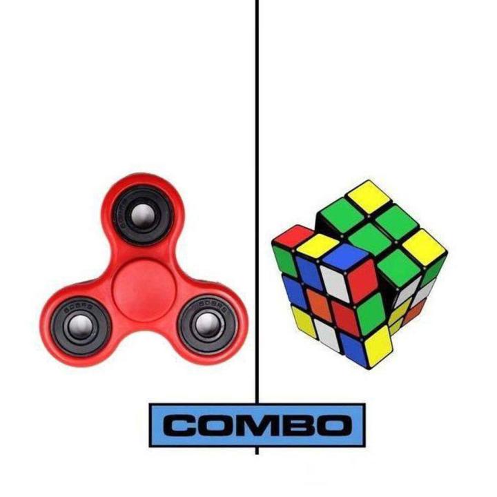 Combo of Fidget Spinner and Rubik Cube - Multi-Color | Daraz.com.bd