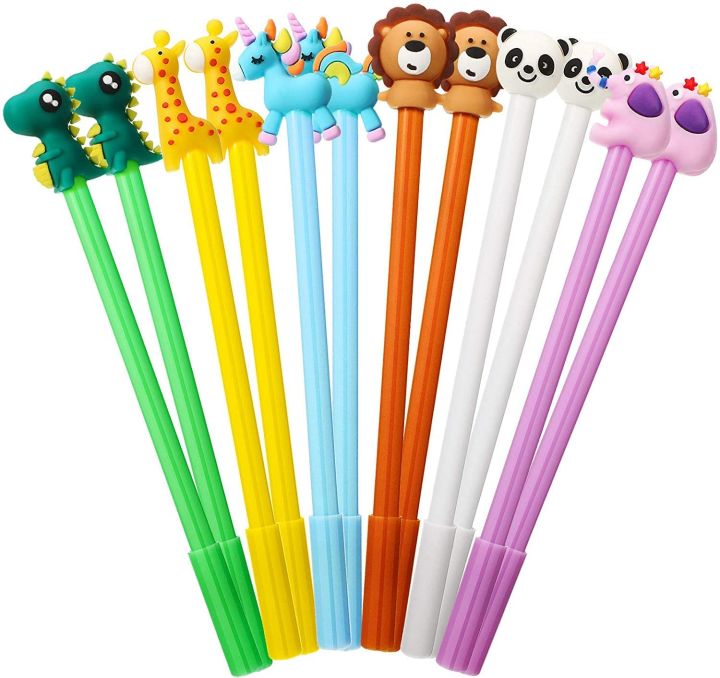 Cute Cartoon Gel Ink Pens Cartoon Unicorn/ Mermind/Panda/Fruits Pens 0. ...