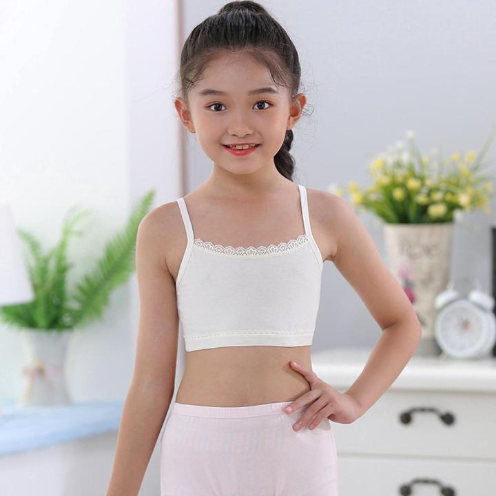 Teenage Underwear For Girl Children Girls Cutton Lace Wireless Young Training Bra For Kids And ...