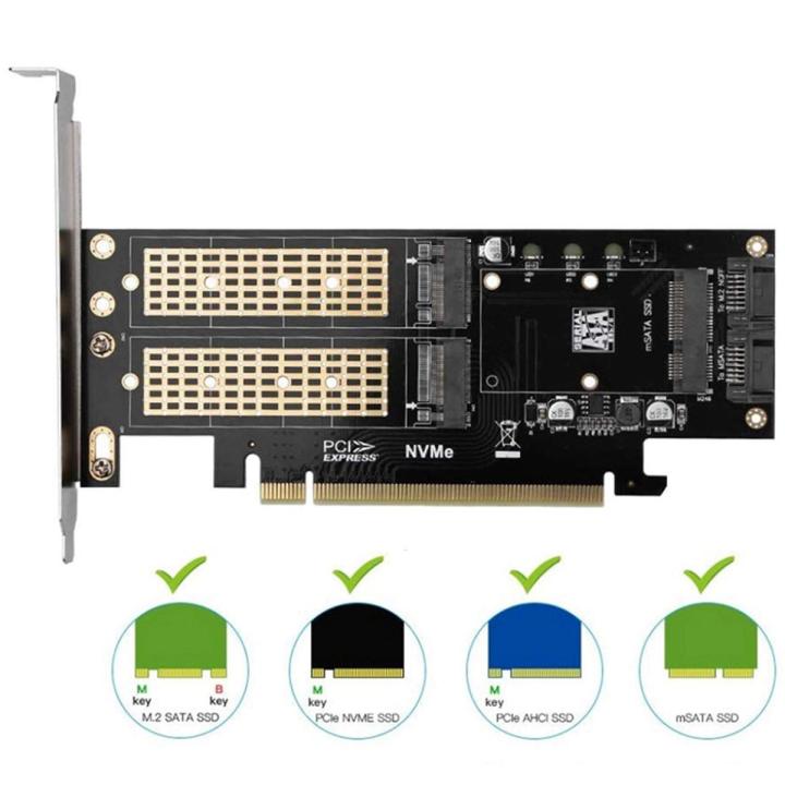 3 in 1 NGFF and MSATA SSD Adapter Card M.2 Converter+2 SATA Cable ...