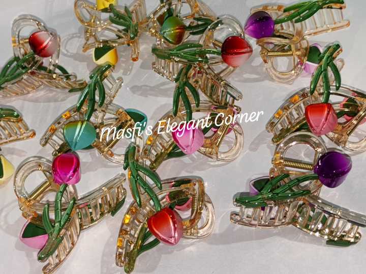 Hair claw clip with tulip flower | Daraz.com.bd