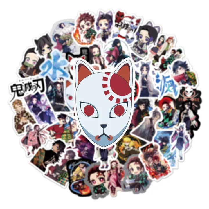 Anime Demon Slayer Stickers Kimetsu No Yaiba for Car Laptop PVC Bicycle ...