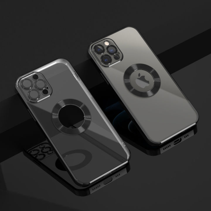 For Apple iPhone 12 Pro Max Electroplating Clear Transparent Soft TPU ...