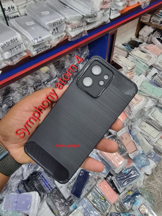 Symphony Atom 4 Luxury Carbon Fiber Soft Silicon Mobile Phone Back ...