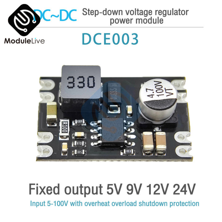DC-DC Buck Converter DC 7V-100V to 5V 9V 12V 24V Step-Down 3A Power ...