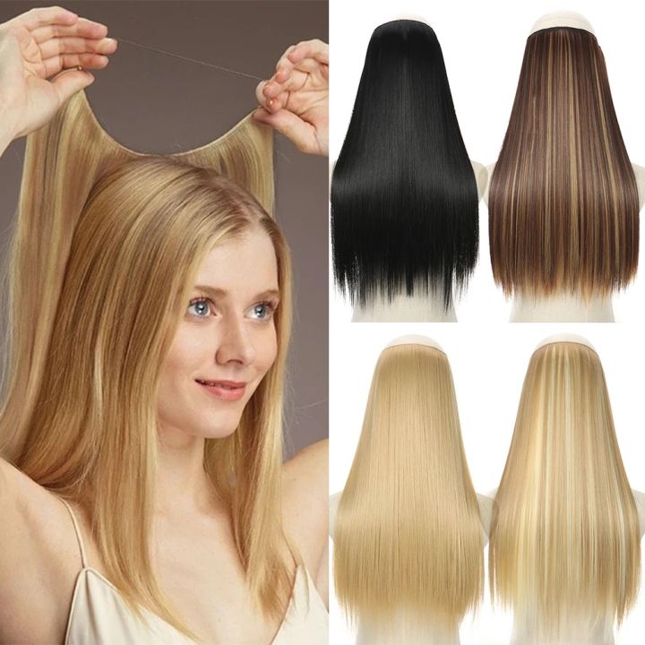【Shop Now and Save】 60CM Straight Hair Extension Wigs Synthetic Women's ...