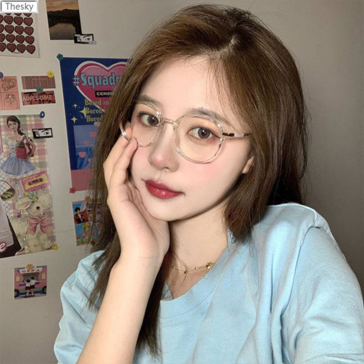 【TY】Blue Light Blocking Glasses Irregular Glasses Frame Polygonal Flat ...