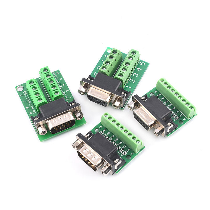 D Sub 9pin Solderless Connectors Db9 Rs232 Serial To Terminal Female Male Adapter Connector