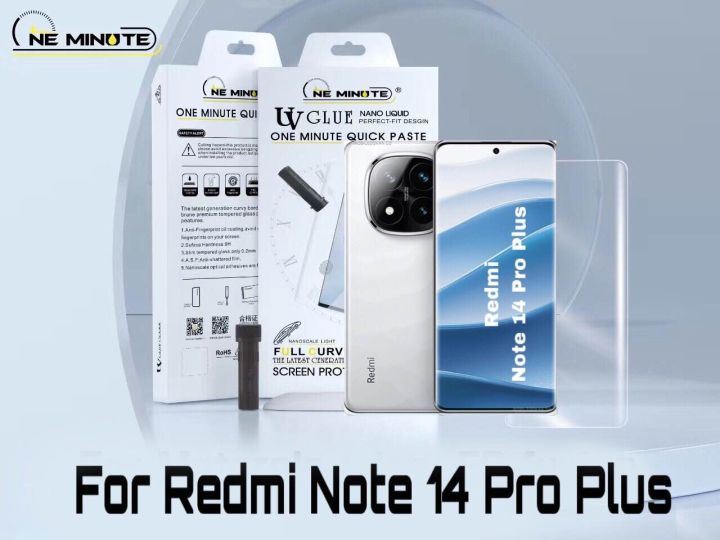 UV Glue Curved Tempered Glass Screen Protector For Redmi Note 14 Pro ...