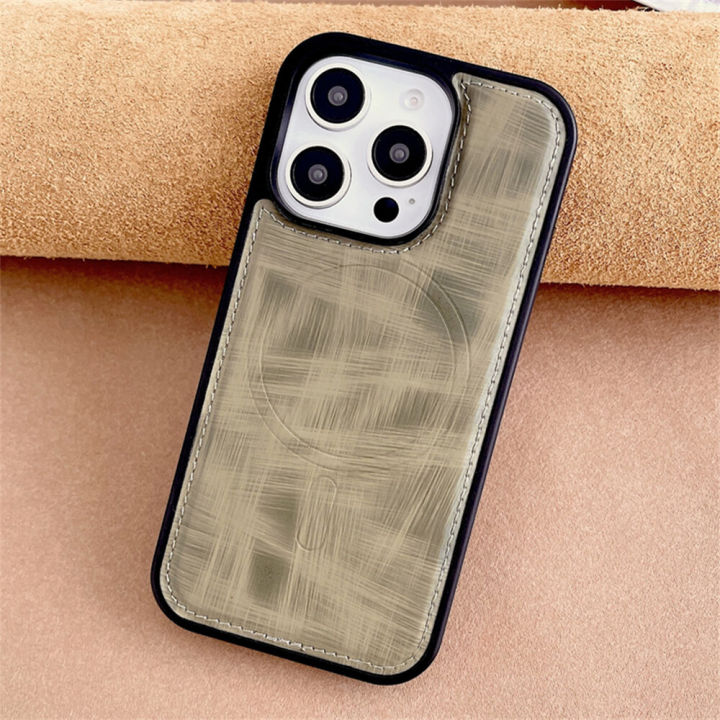 HODON Luxury Skin Feel Leather Silicone Magnetic Cases For iPhone 15 14 13 16 Pro Max 14 15 16 ...