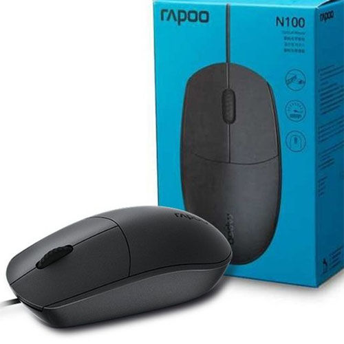 Rapoo N100 Wired Optical Mouse Price in Bd (Black) | Daraz.com.bd