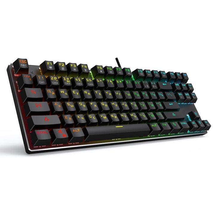 X76 Mechanical Gaming Keyboard Wired Keyboard Blue/Red Switch English Russian 87 Keys RGB ...