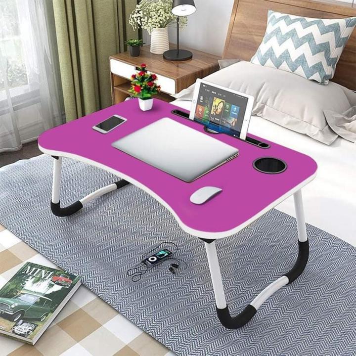 Portable Folding Laptop Table Desk Wooden Foldable Laptop Stand (China ...