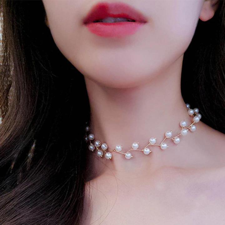 Korean Style Pearl Necklace for Women Fashion Choker Chain Jewelry Gift ...