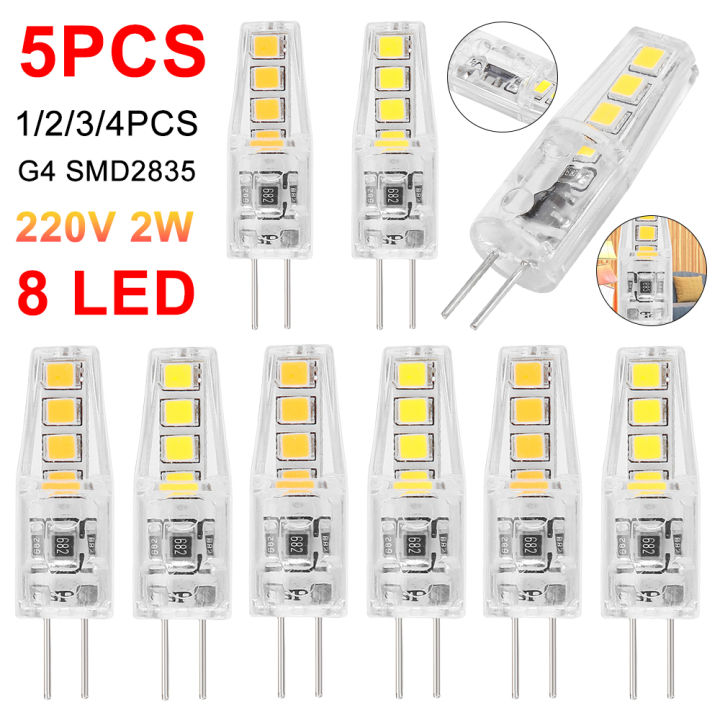 1-5pcs Mini G4 LED Bulb COB Light AC DC 12V/220V Warm/Cold White 360 ...