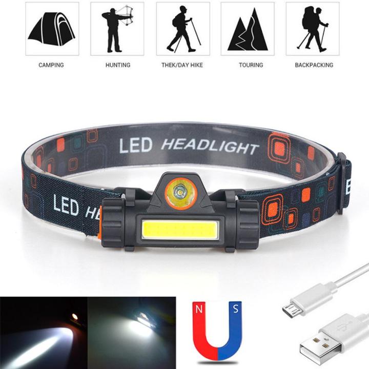 High Power Double Light Rechargeable Magnetic Headlamp For Riding ...