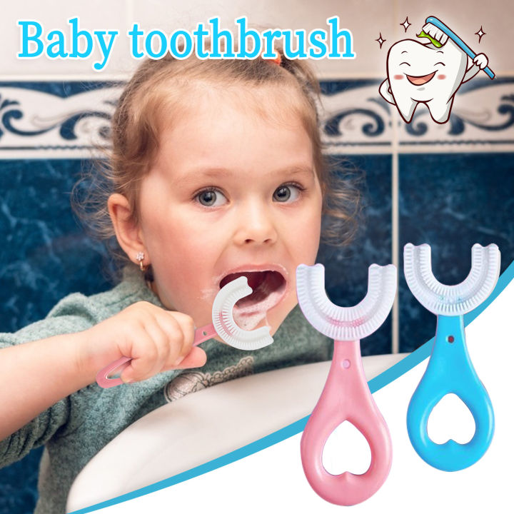 Baby Toothbrush Children 360 Degree U-shaped Child Toothbrush Teethers ...