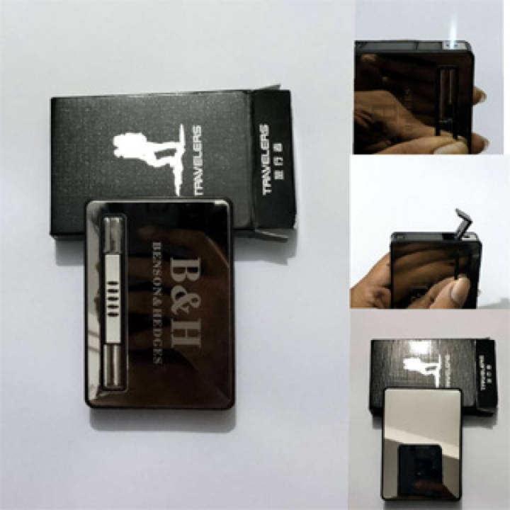 Gas Lighter Inside Cigarette Box Case Cigarettes Holder Automatic ...