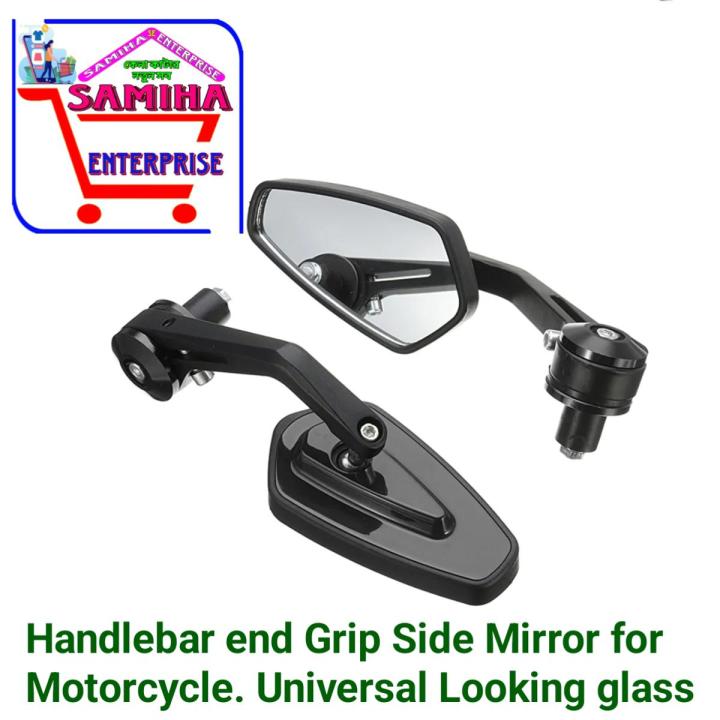 huohua 1 Pair 7/8" 22mm Motorcycle Handlebar End Mirror Rearview Mirror ...